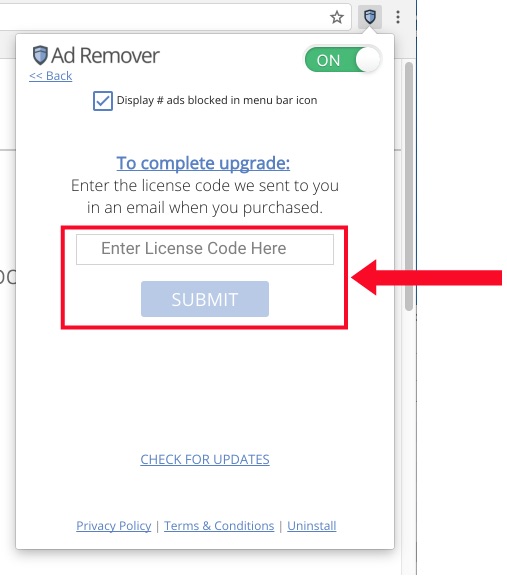 Purchase Confirmation | Ad Remover